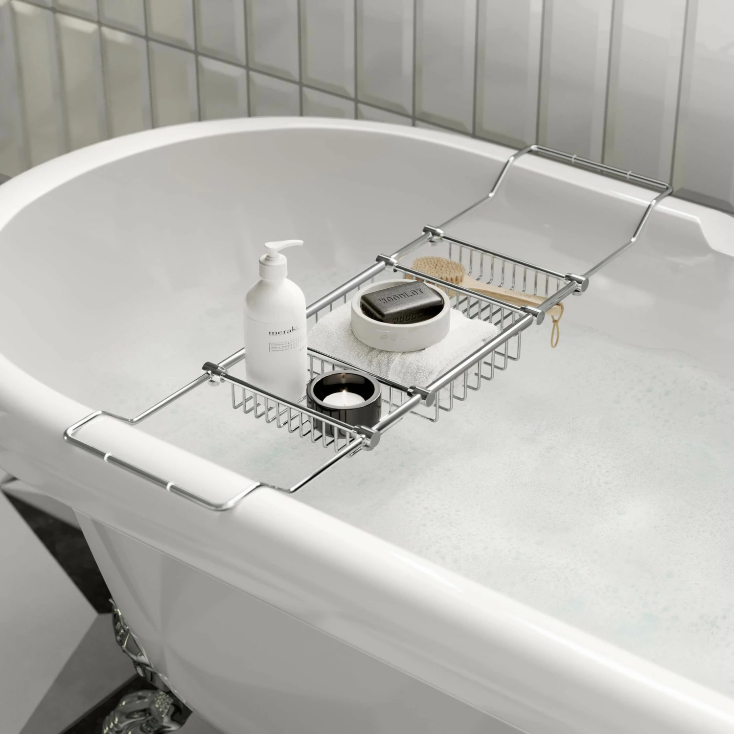 High-Quality Chrome Bath Rack at UK Bathroom Supplies Sales 2024.